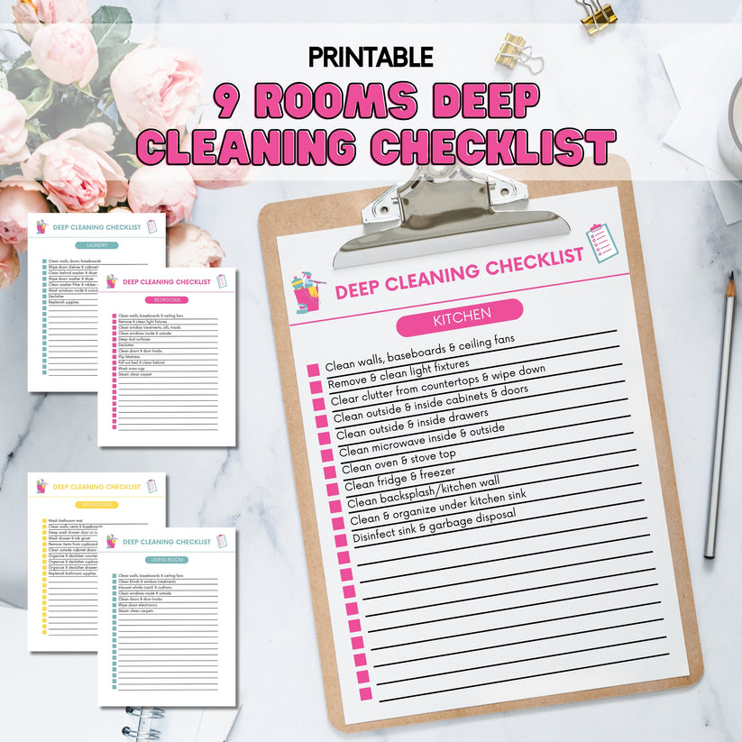 9 Room Deep Cleaning Checklist – Shop The Cleaning Mommy