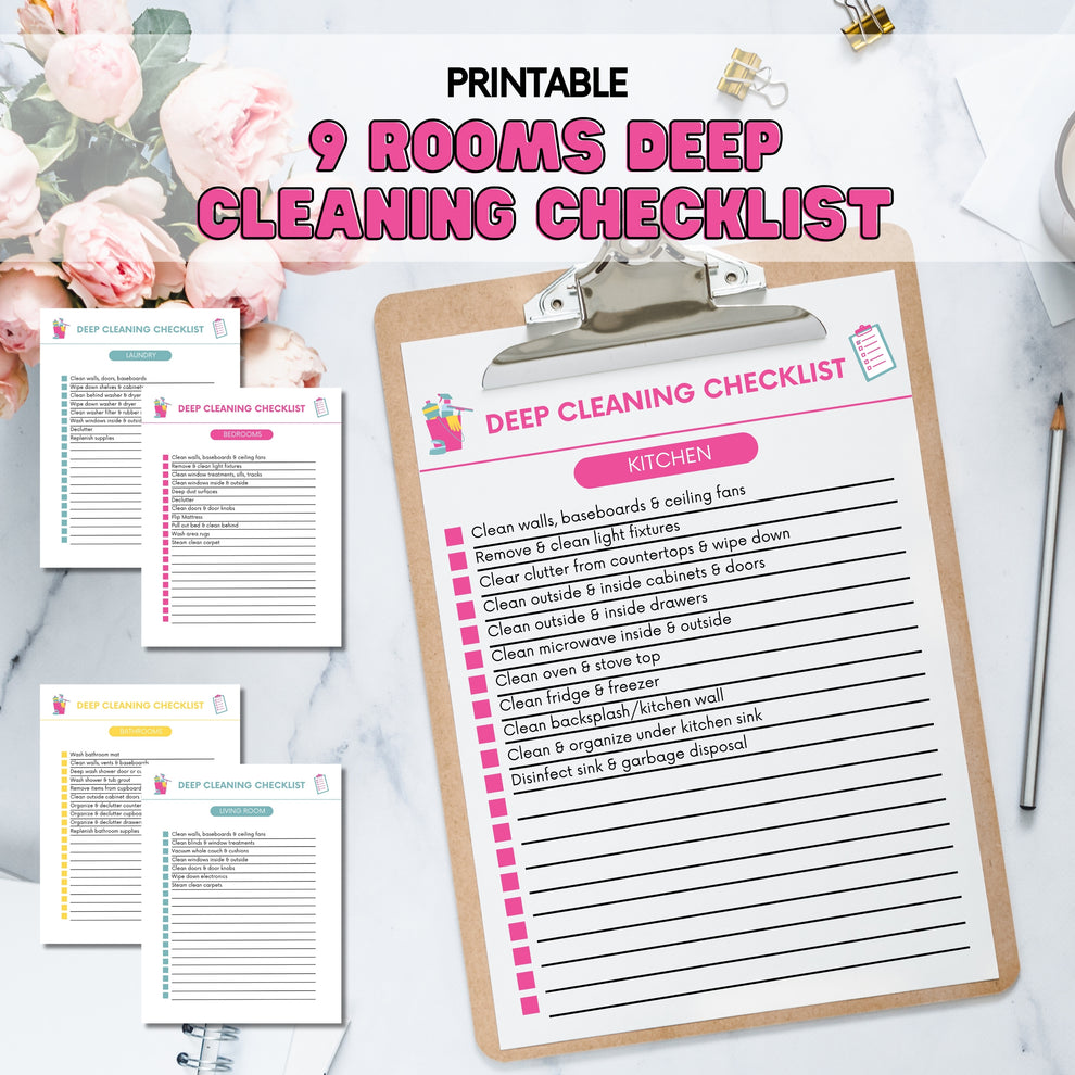 9 Room Deep Cleaning Checklist – Shop The Cleaning Mommy